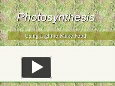 PPT – Photosynthesis Using Light to Make Food PowerPoint presentation ...
