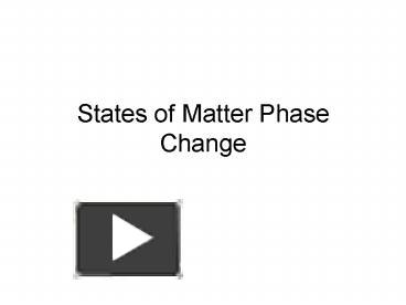 PPT – States of Matter Phase Change PowerPoint presentation | free to ...