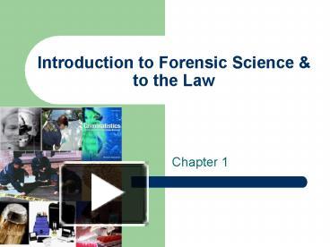 Introduction to Forensic Science presentation | free to view