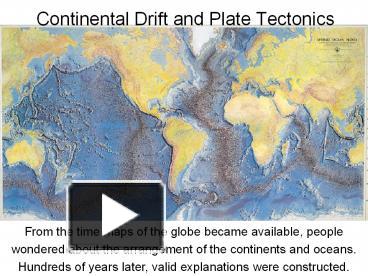 Continental Drift and Plate Tectonics presentation | free to download