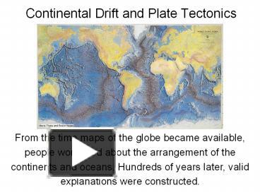 Continental Drift and Plate Tectonics presentation | free to download