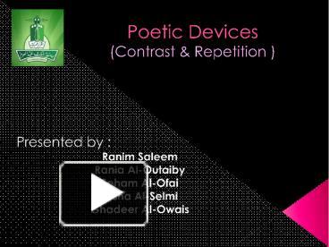 PPT – Poetic Devices (Contrast PowerPoint presentation | free to ...