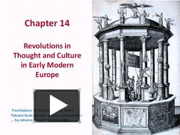 PPT – Revolutions in Thought and Culture in Early Modern Europe ...