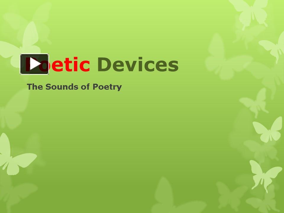 Poetic Devices presentation | free to view