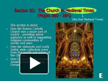 Section III: The Church in Medieval Times (Pages 280 - 284 ...