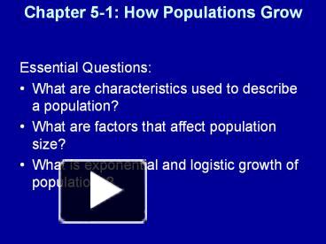PPT – Chapter 5-1: How Populations Grow PowerPoint presentation | free ...