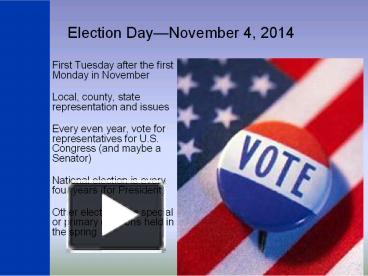 PPT – Election Day PowerPoint presentation | free to download - id ...