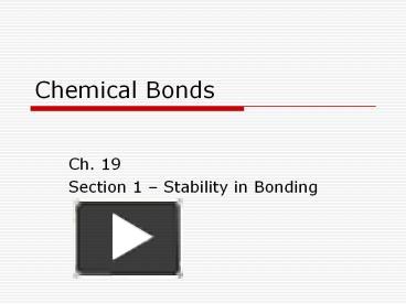 Chemical Bonds presentation | free to download