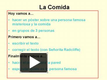 PPT – La Comida PowerPoint presentation | free to download - id: 76f2d2 ...