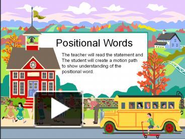 Positional Words presentation | free to view