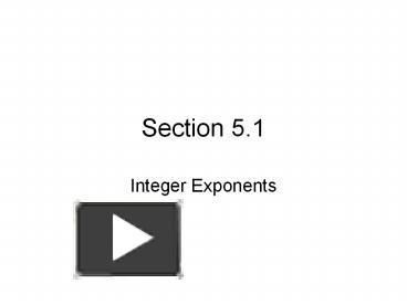 Integer Exponents presentation | free to view