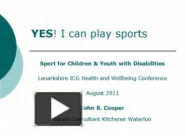 YES! I can play sports presentation | free to view