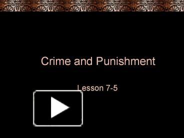Crime and Punishment presentation | free to view