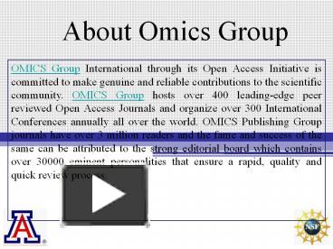 PPT – About Omics Group PowerPoint presentation | free to download - id: 77182a-YTA1M
