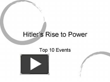PPT – Hitler PowerPoint presentation | free to view - id: 77291e-ZDI5Y