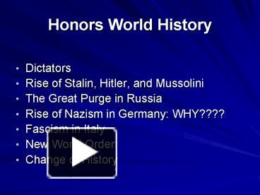 Honors World History presentation | free to download