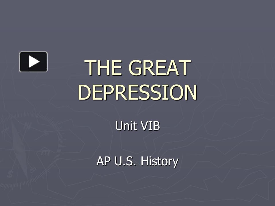 THE GREAT DEPRESSION presentation | free to view