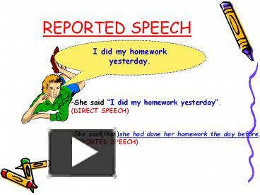 REPORTED SPEECH presentation | free to download