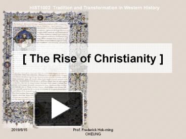 PPT – [ The Rise of Christianity ] PowerPoint presentation | free to ...