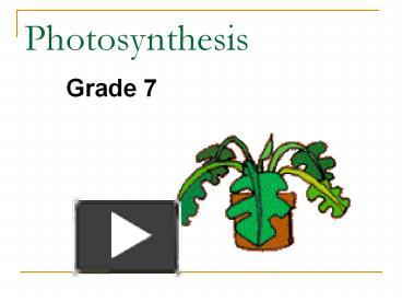 Photosynthesis presentation | free to view