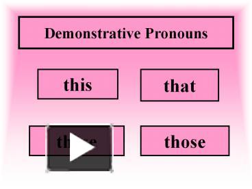 Demonstrative Pronouns presentation | free to download