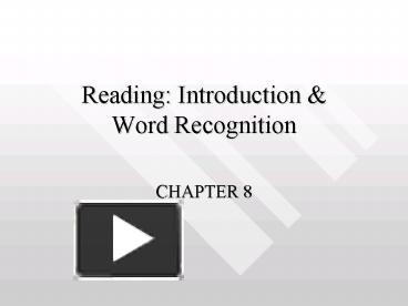 PPT – Reading: Introduction PowerPoint presentation | free to view - id ...