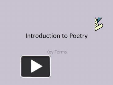 Introduction to Poetry presentation | free to view