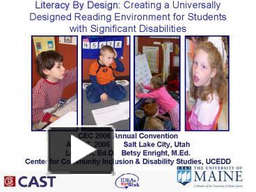 Literacy By Design: Creating a Universally Designed Reading Environment ...
