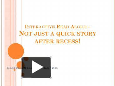 Interactive Read Aloud presentation | free to view