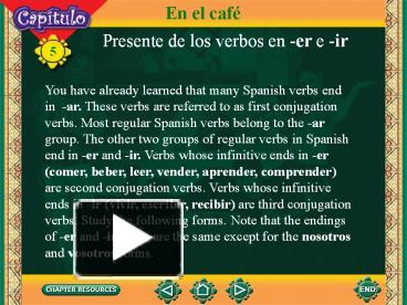 Presente de los verbos en -er e -ir presentation | free to view