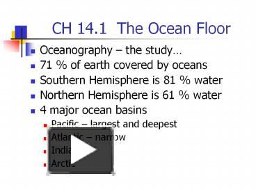 PPT – CH 14.1 The Ocean Floor PowerPoint presentation | free to view ...