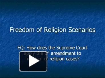 Freedom of Religion Scenarios presentation | free to download