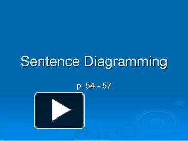 PPT – Sentence Diagramming PowerPoint presentation | free to view - id ...