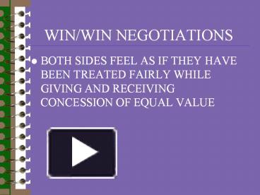 WIN/WIN NEGOTIATIONS presentation | free to view