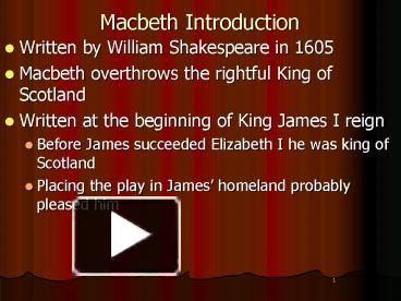 Macbeth Introduction presentation | free to download