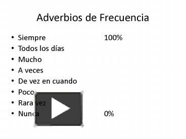 PPT – Adverbios de Frecuencia PowerPoint presentation | free to ...
