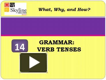 GRAMMAR: VERB TENSES presentation | free to download