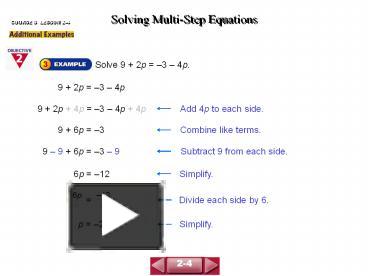 Solving Multi-Step Equations presentation | free to download