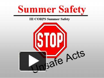 Summer Safety presentation | free to view