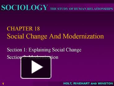 PPT – CHAPTER 18 Social Change And Modernization PowerPoint ...