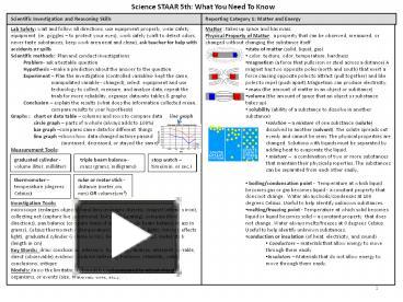 PPT – Science STAAR 5th: What You Need To Know PowerPoint presentation ...