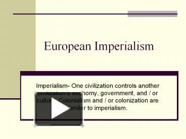 European Imperialism presentation | free to download