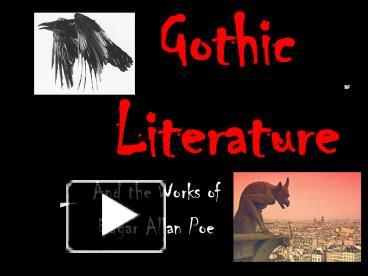 Gothic Literature presentation | free to view