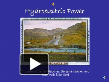Hydroelectric Power presentation | free to view