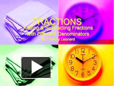 PPT – FRACTIONS PowerPoint presentation | free to download - id: 793685 ...