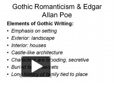 PPT – Gothic Romanticism PowerPoint presentation | free to download ...