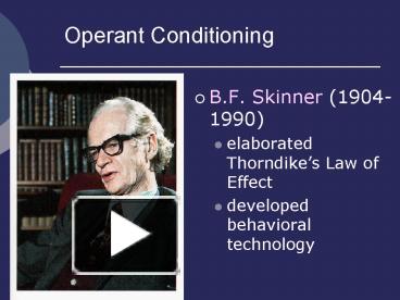 Operant Conditioning presentation | free to view