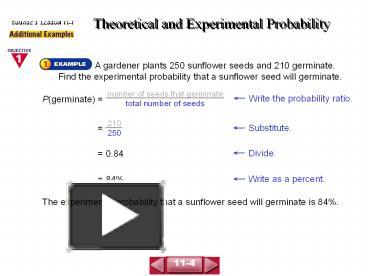 PPT – Theoretical and Experimental Probability PowerPoint presentation ...
