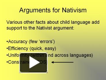 Arguments for Nativism presentation | free to download