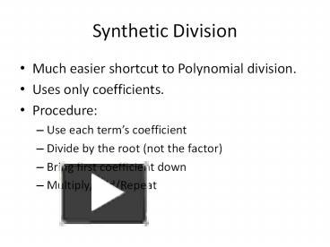 Synthetic Division presentation | free to download